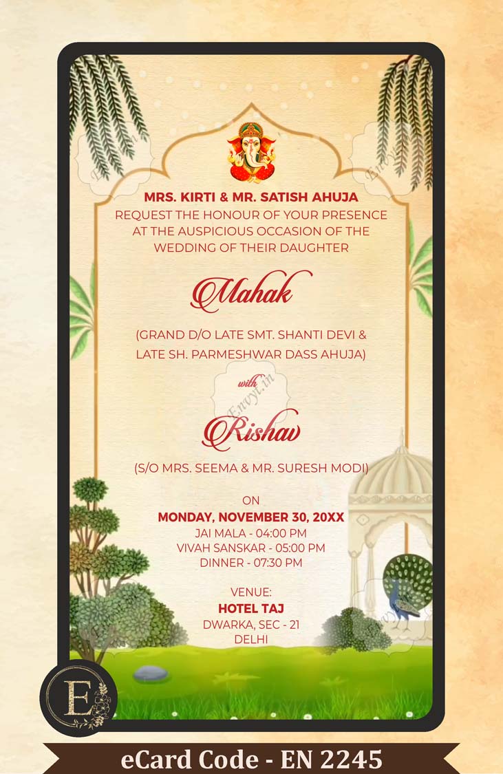 eCard Wedding Invitation (EN2245) - Envyt.in