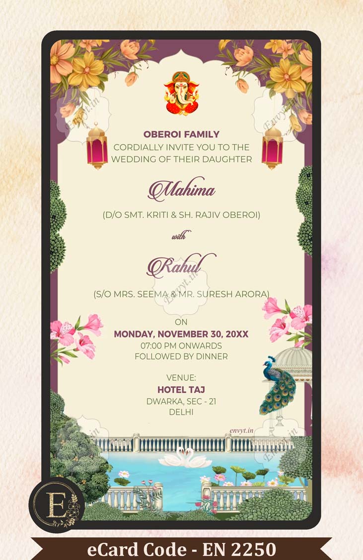 eCard Wedding Invitation (EN2250) - Envyt.in