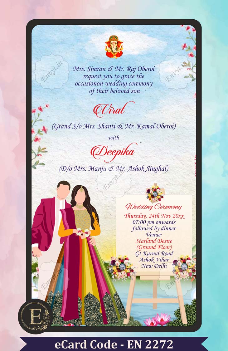 eCard Wedding Invitation (EN2272) - Envyt.in