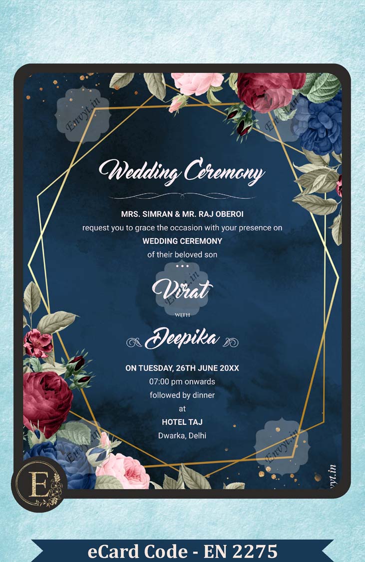 eCard Wedding Invitation (EN2275) - Envyt.in